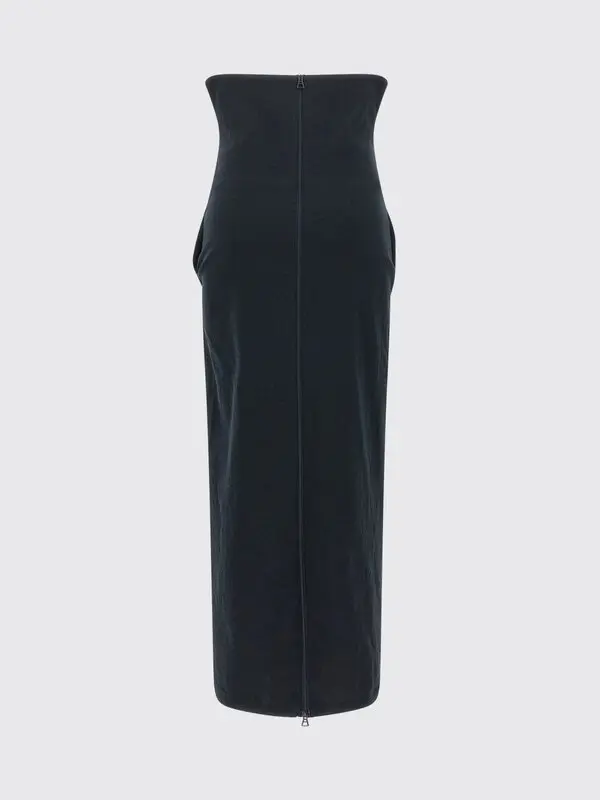 Issey Miyake High-waisted Blue Cotton Blend Long Pencil Skirt - Navy