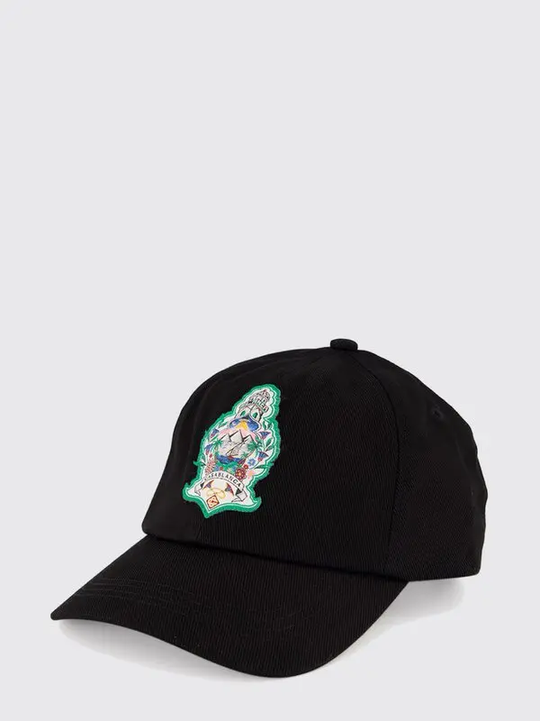 Casablanca Cotton Baseball Cap With Embroidered Logo And Adjustable Strap - Black