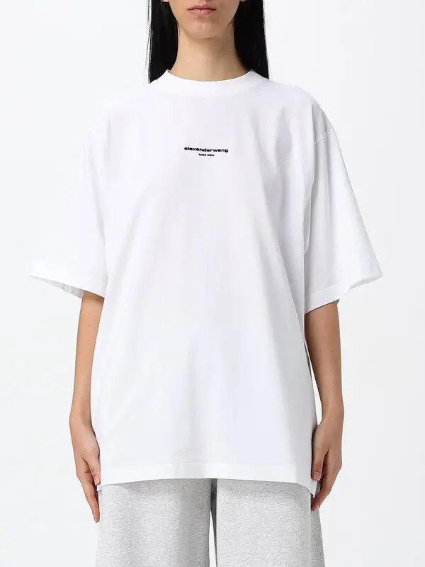 Alexander Wang Relaxed Fit Cotton T-shirt With Contrast Logo - White