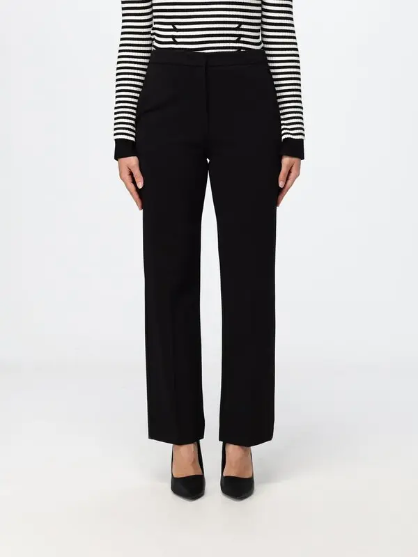TWINSET High-waisted Cropped Skinny Jersey Trousers - Black