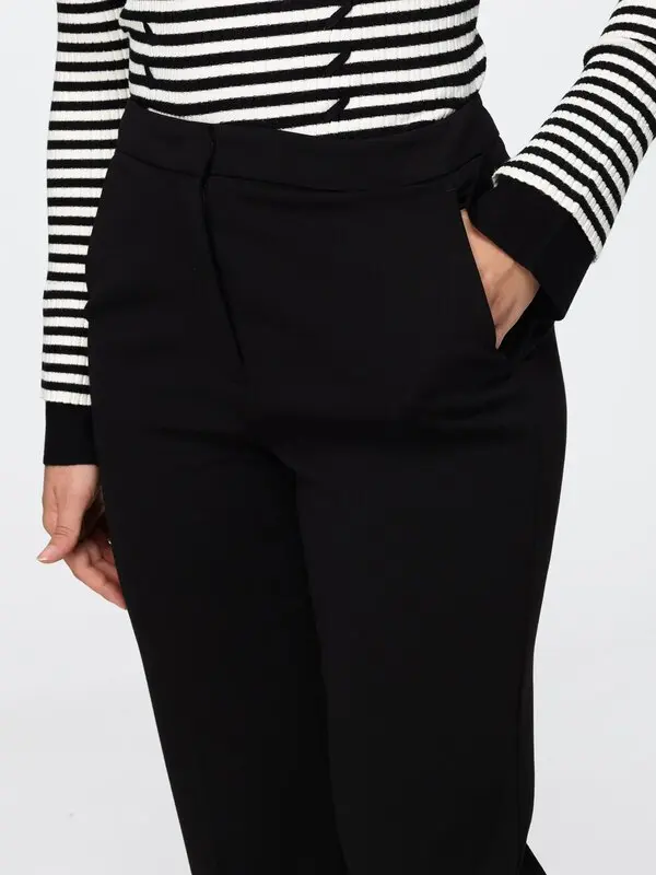 TWINSET High-waisted Cropped Skinny Jersey Trousers - Black
