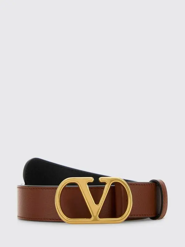 Valentino Garavani Vlogo Signature 3cm Smooth Calfskin Leather Belt - Brown