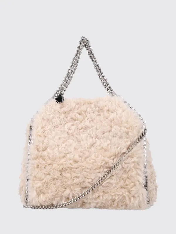 Stella McCartney Falabella Vegan Shearling Handbag With Double Handle - White