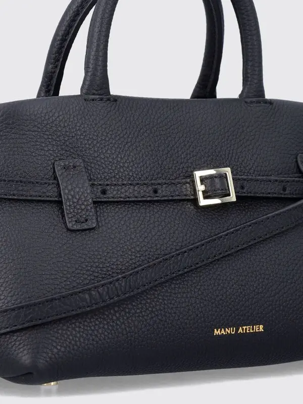 Manu Atelier Le Cambon 25 Handbag In Grained Calf Leather With Double Handle