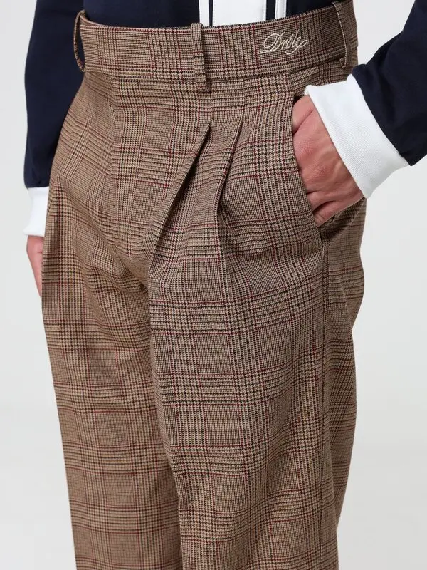Drole De Monsieur Prince Of Wales Check Wide-leg Trousers In Wool Blend