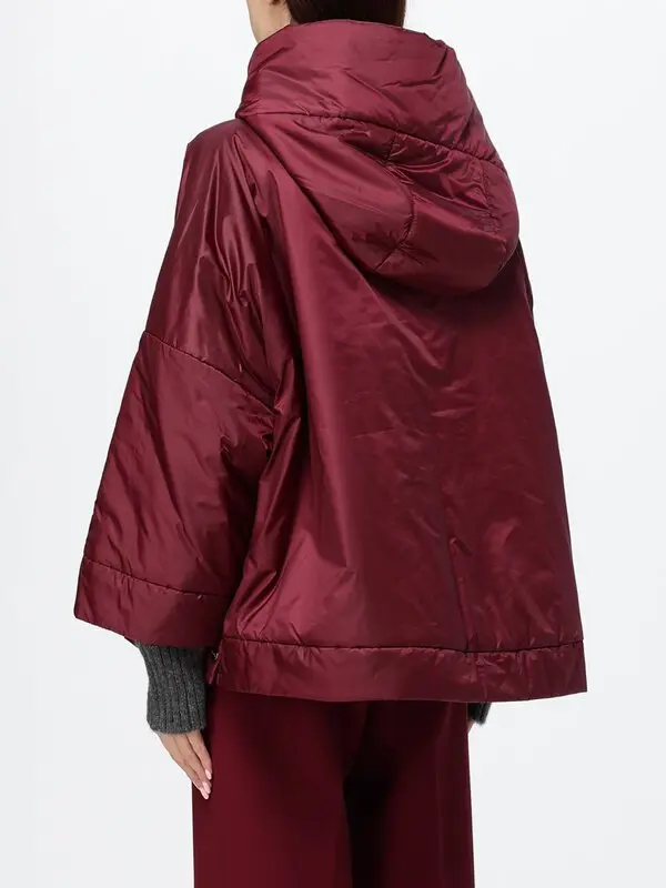 Max Mara Hooded Short Down Jacket In Technical Fabric With Dropped Shoulders