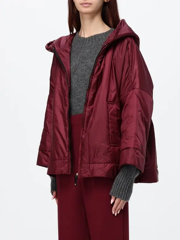 Max Mara Hooded Short Down Jacket In Technical Fabric With Dropped Shoulders