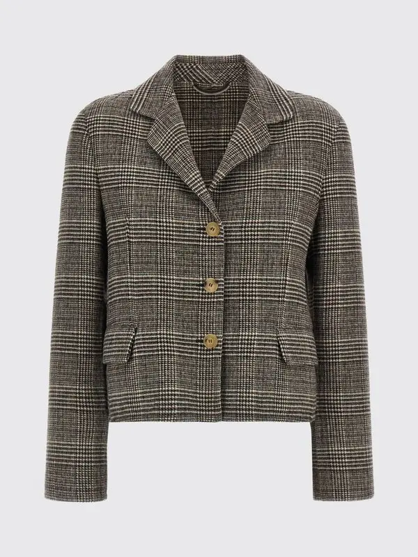 Ermanno Scervino Single-breasted Tartan Wool Blazer