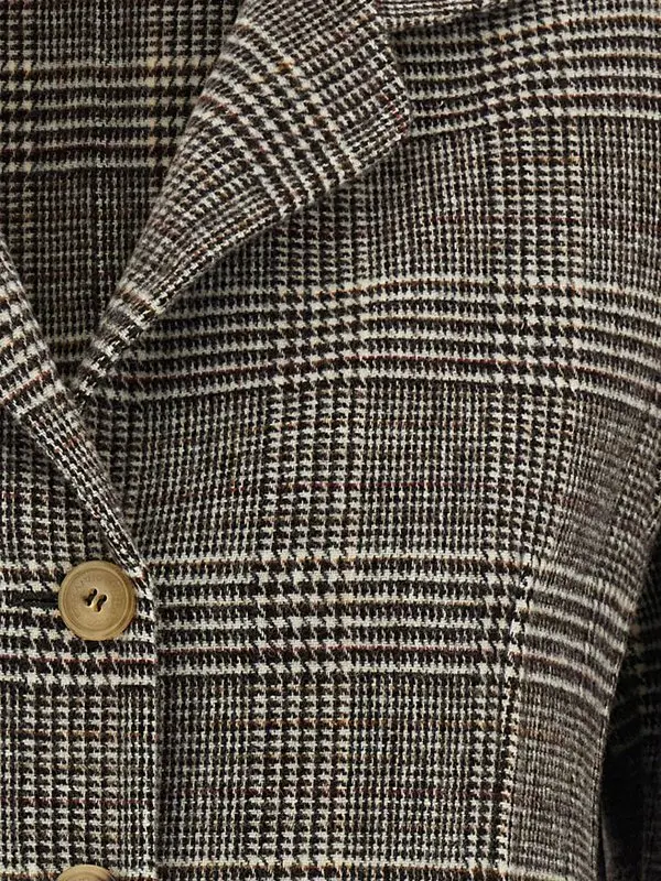 Ermanno Scervino Single-breasted Tartan Wool Blazer