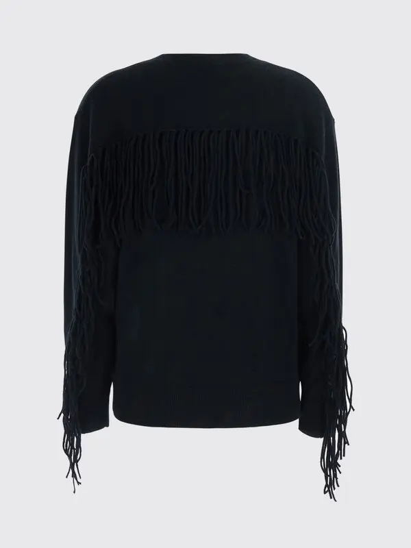 PAROSH P.a.r.o.s.h. Cashmere Crewneck Jumper With Embroidery, Fringes And Dropped Shoulders