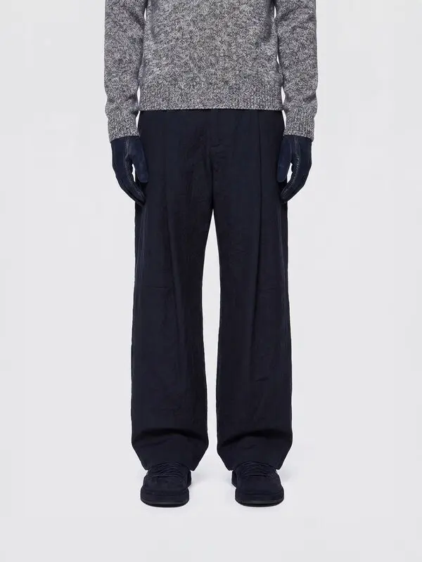Giorgio Armani Pleated Wide-leg Trousers In Virgin Wool Flannel - Grey