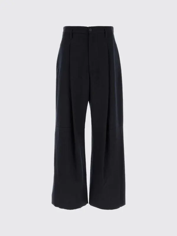 Giorgio Armani Pleated Wide-leg Trousers In Virgin Wool Flannel