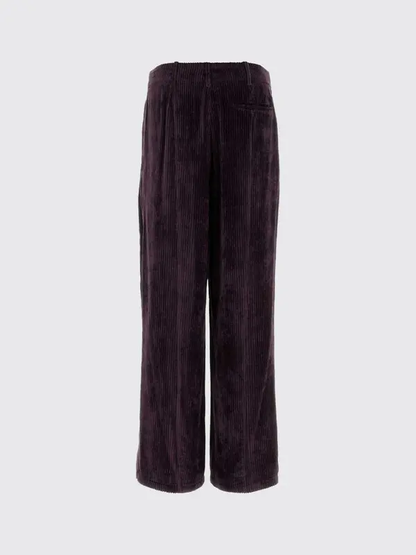 Giorgio Armani Ribbed Viscose Velvet Wide-leg Trousers