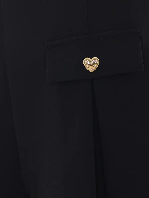 TWINSET High-waisted Crêpe Shorts With Pleats And Flap Pockets