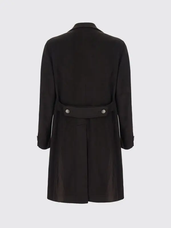 Tagliatore Knee-length Double-breasted Leather Coat With Classic Collar