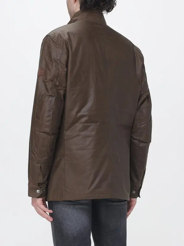 BARBOUR INTERNATIONAL Duke High Neck Waxed Cotton Jacket With Patch Pockets