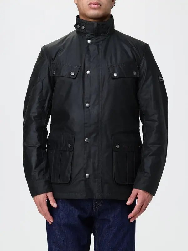 Barbour Duke Waxed Cotton Jacket With Biker-style Collar - Brown