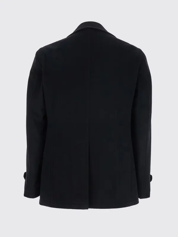 Tagliatore Double-breasted Wool Peacoat With Adjustable Cuffs And Slit Pockets