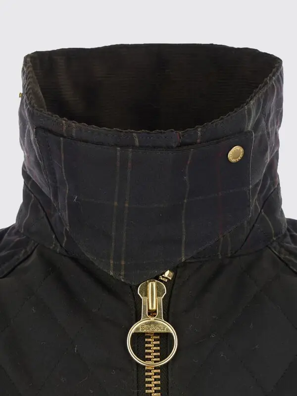 Barbour Spey Short Quilted Jacket In Polyamide With Velvet Collar - Green