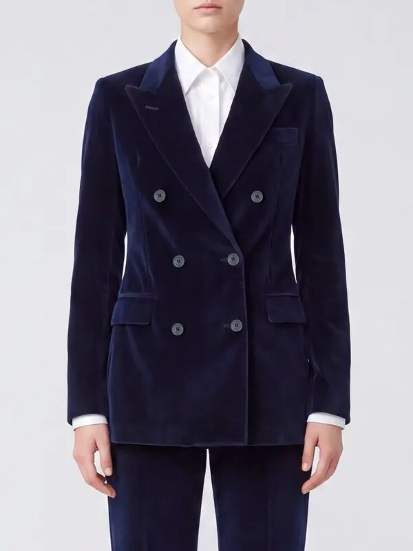 Tagliatore Double-breasted Wool And Cashmere Velvet Blazer With Peak Lapels