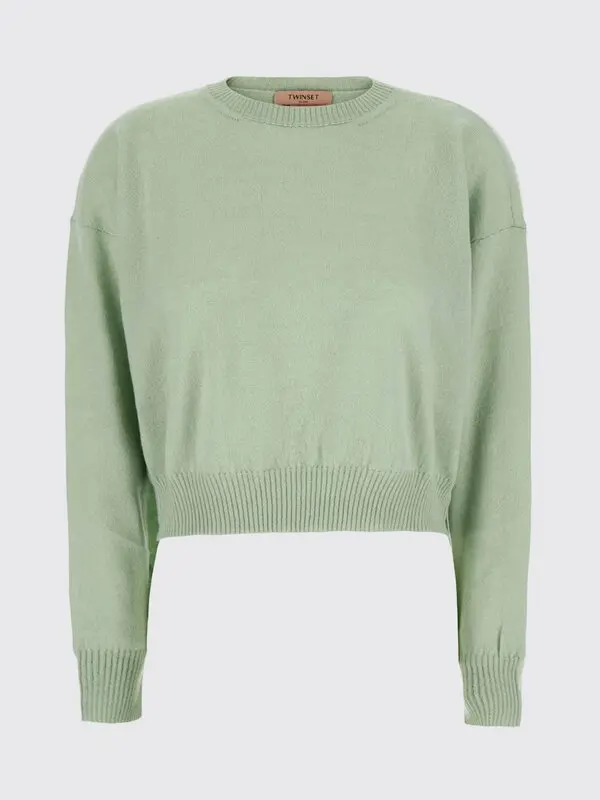 TWINSET Cashmere And Silk Crewneck Sweater With Dropped Shoulders