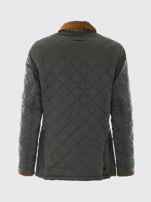 Barbour Short Quilted Waterproof Cotton Jacket With A Velvet Collar - Green