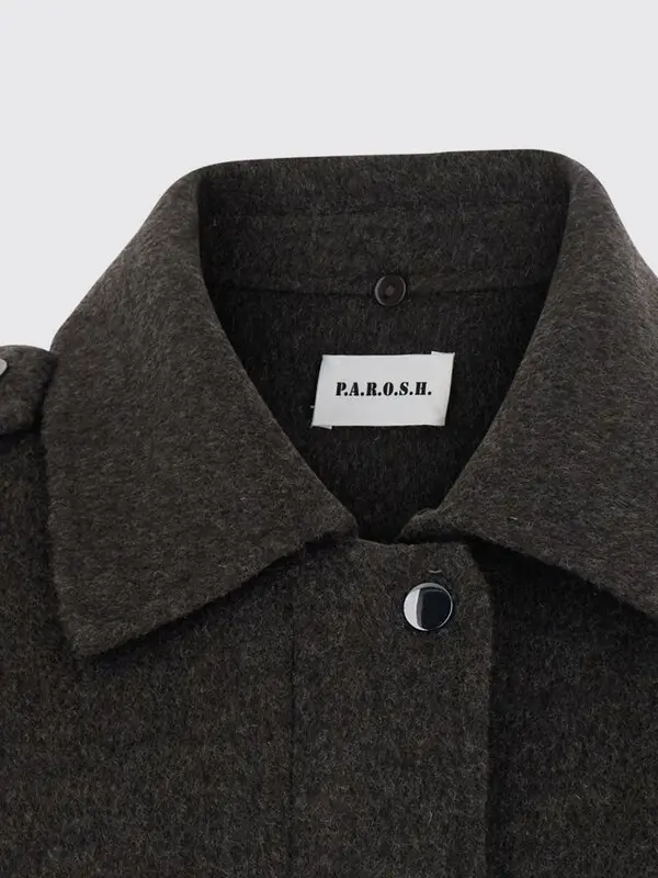 PAROSH Pure Wool Bomber Jacket P.a.r.o.s.h. With Fur Collar And Epaulettes