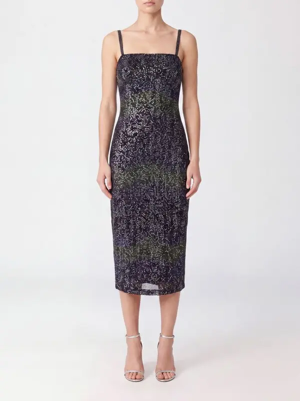 Missoni Lurex Midi Sheath Dress With Sequins And Square Neckline