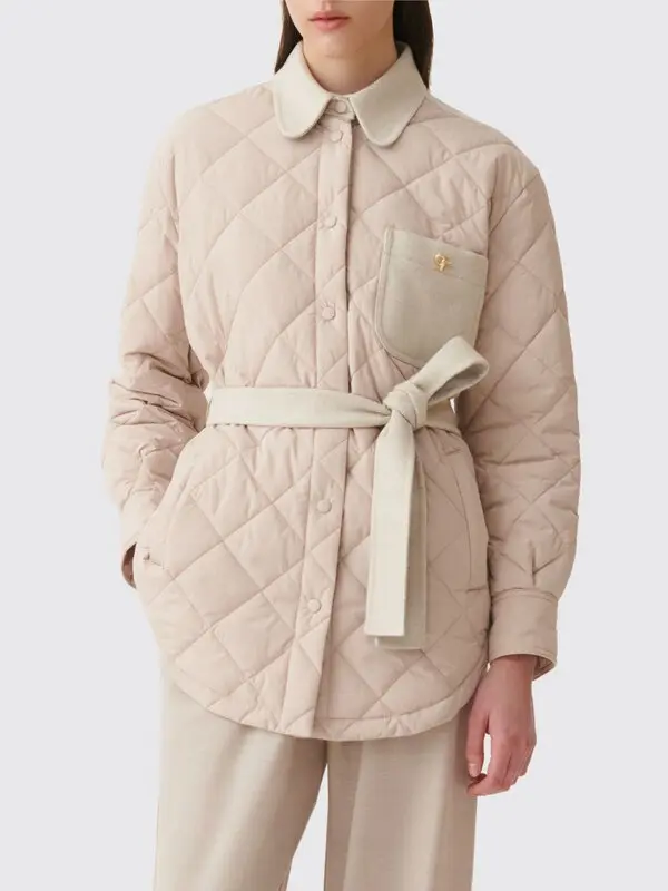 Fabiana Filippi Belted Quilted Shirt Jacket - Beige