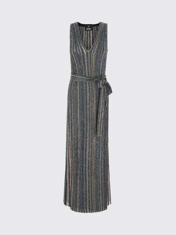 Missoni Striped Lurex Long Evening Gown With Sequins - Multicolor