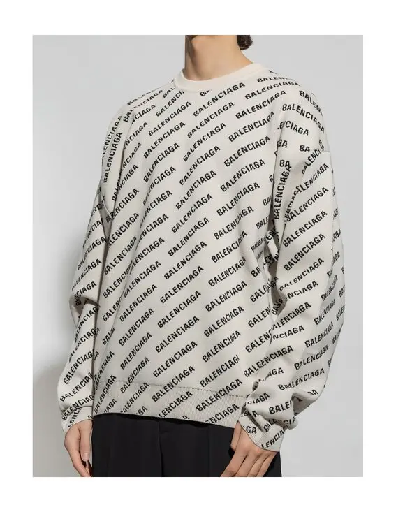 Balenciaga Monogram Printed Crewneck Sweater