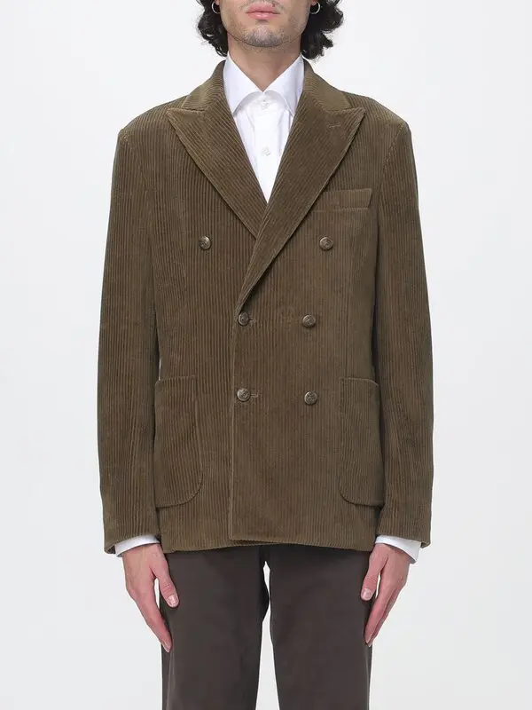 CIRCOLO 1901 Double-breasted Cotton Velvet Blazer With Patch Pockets - Green