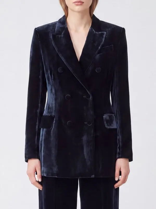 PAROSH Double-breasted Silk And Viscose Velvet Blazer P.a.r.o.s.h