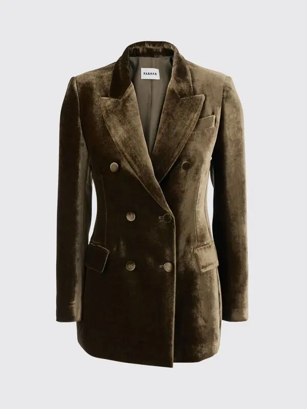 PAROSH Double-breasted Silk And Viscose Velvet Blazer P.a.r.o.s.h - Brown