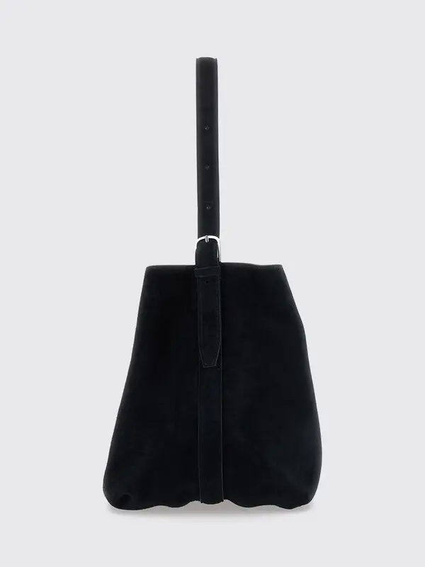 TOTEME Suede Calfskin Shoulder Bag With Adjustable Handle - Black