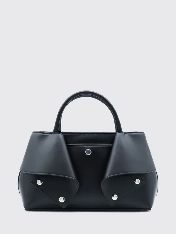 TOTEME Smooth Leather Handbag With Double Handle And Removable Strap - Black