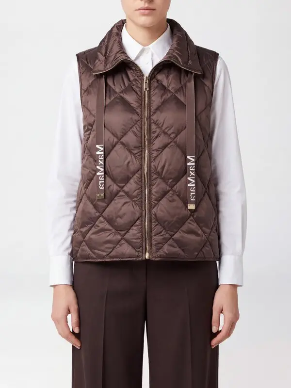 Max Mara Tregic High-neck Quilted Nylon Padded Gilet - Bronze