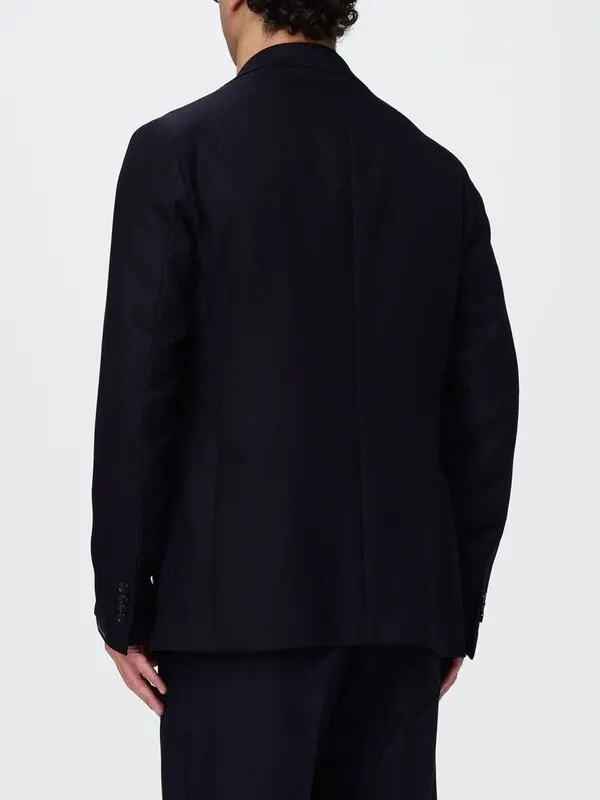 Tagliatore Single-breasted Super 100's Virgin Wool Blazer With Patch Pockets
