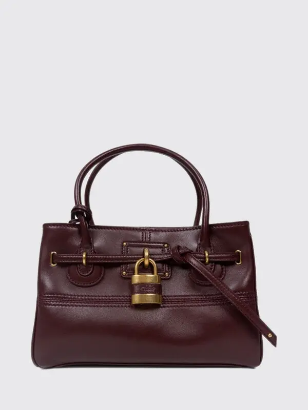 Chloé Paddington Handbag In Calf Leather With Padlock And Removable Shoulder Strap - Red