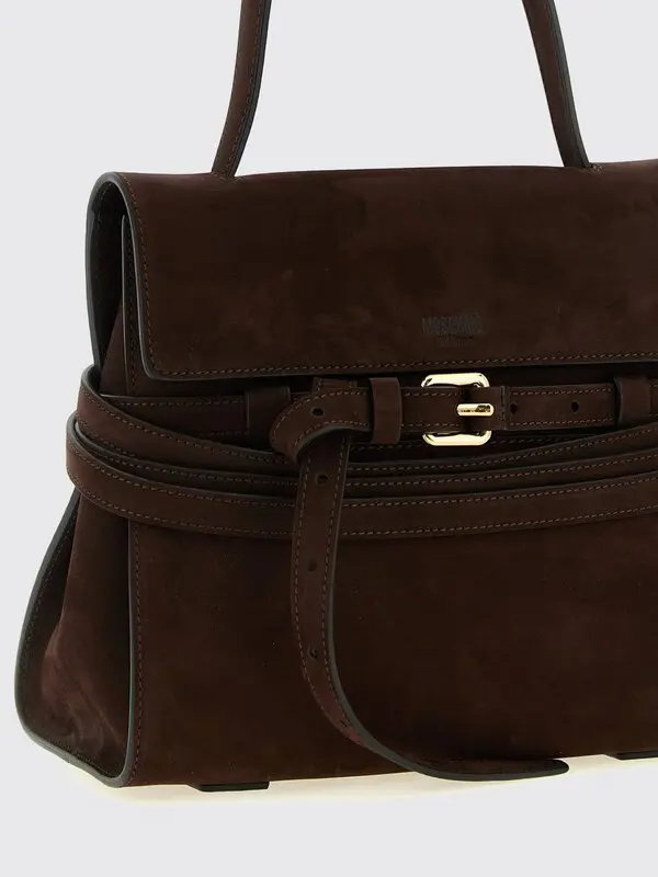 Moschino Tie Me Handbag In Nubuck Leather With Decorative Ties