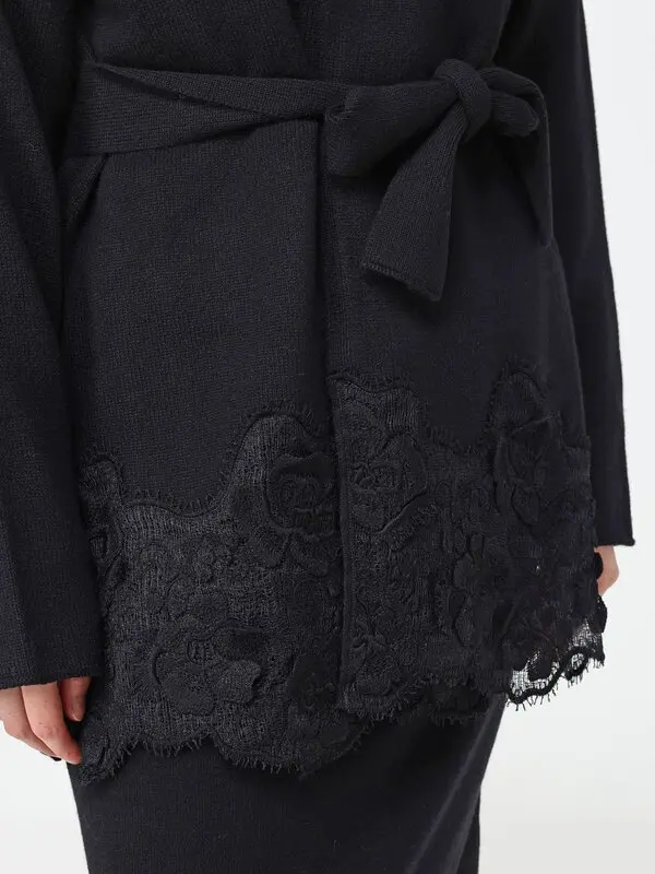 Fabiana Filippi Lace-trimmed Wool And Cashmere Robe Cardigan