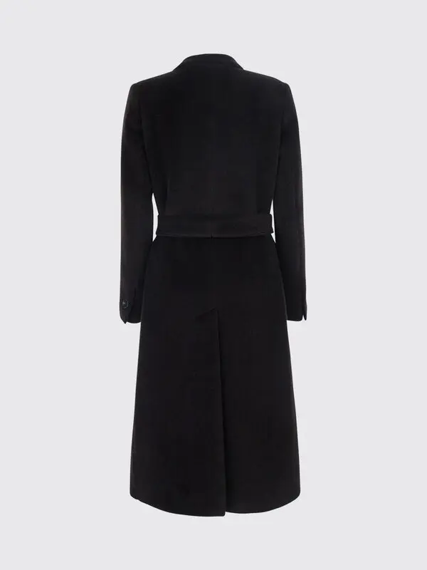 Tagliatore Double-breasted Long Cotton Cloth Coat With Waist Belt