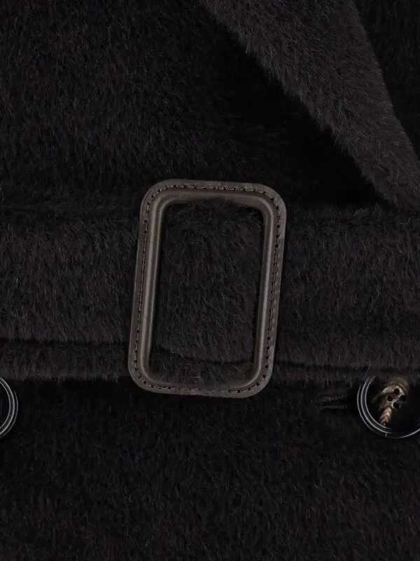 Tagliatore Double-breasted Long Cotton Cloth Coat With Waist Belt