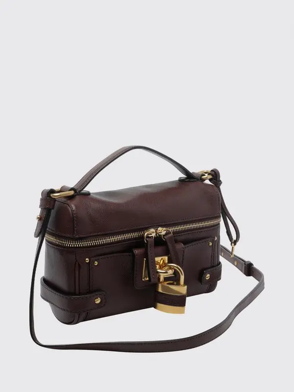 Chloé Paddington Mini Smooth Leather Handbag With Padlock And Strap - Brown