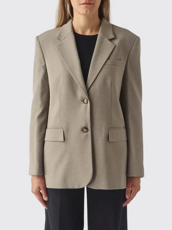 TWINSET Single-breasted Cropped Satin Blazer With Lapel Collar And Flap Pockets