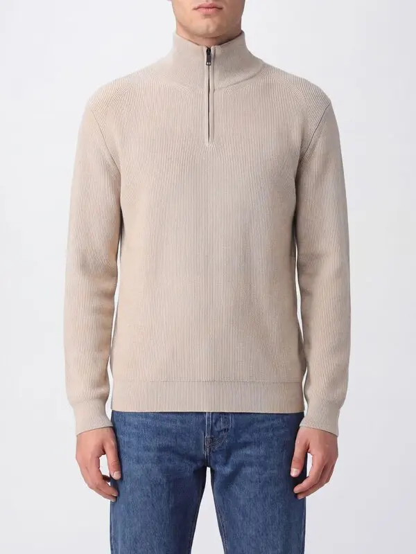 Brioni Half-zip Turtleneck Jumper In Cashmere And Wool Blend - Ivory