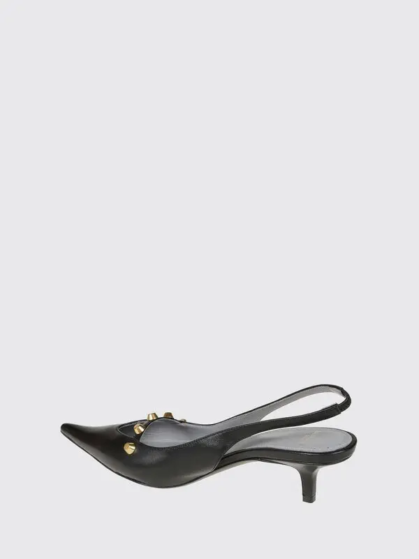 Balenciaga Midnight Studded Nappa Low-heel Slingback Pumps - Black