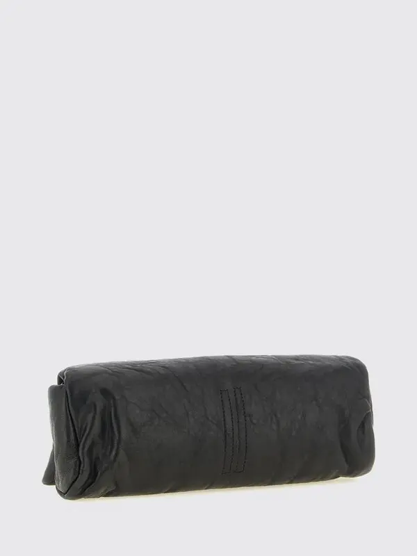 Rick Owens Rectangular Lambskin Leather Flap Clutch