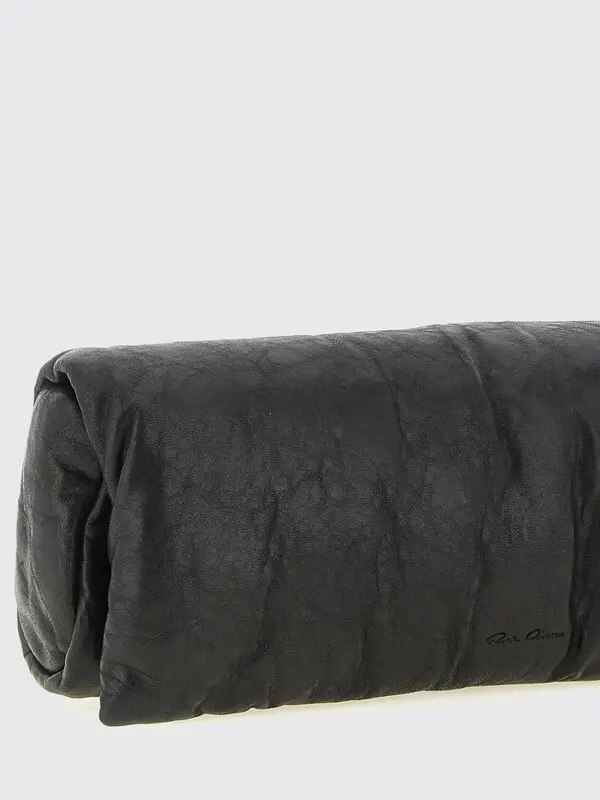 Rick Owens Rectangular Lambskin Leather Flap Clutch
