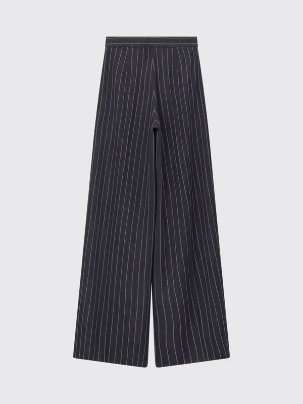Max Mara High-waisted Pinstripe Wide-leg Trousers In Wool Blend